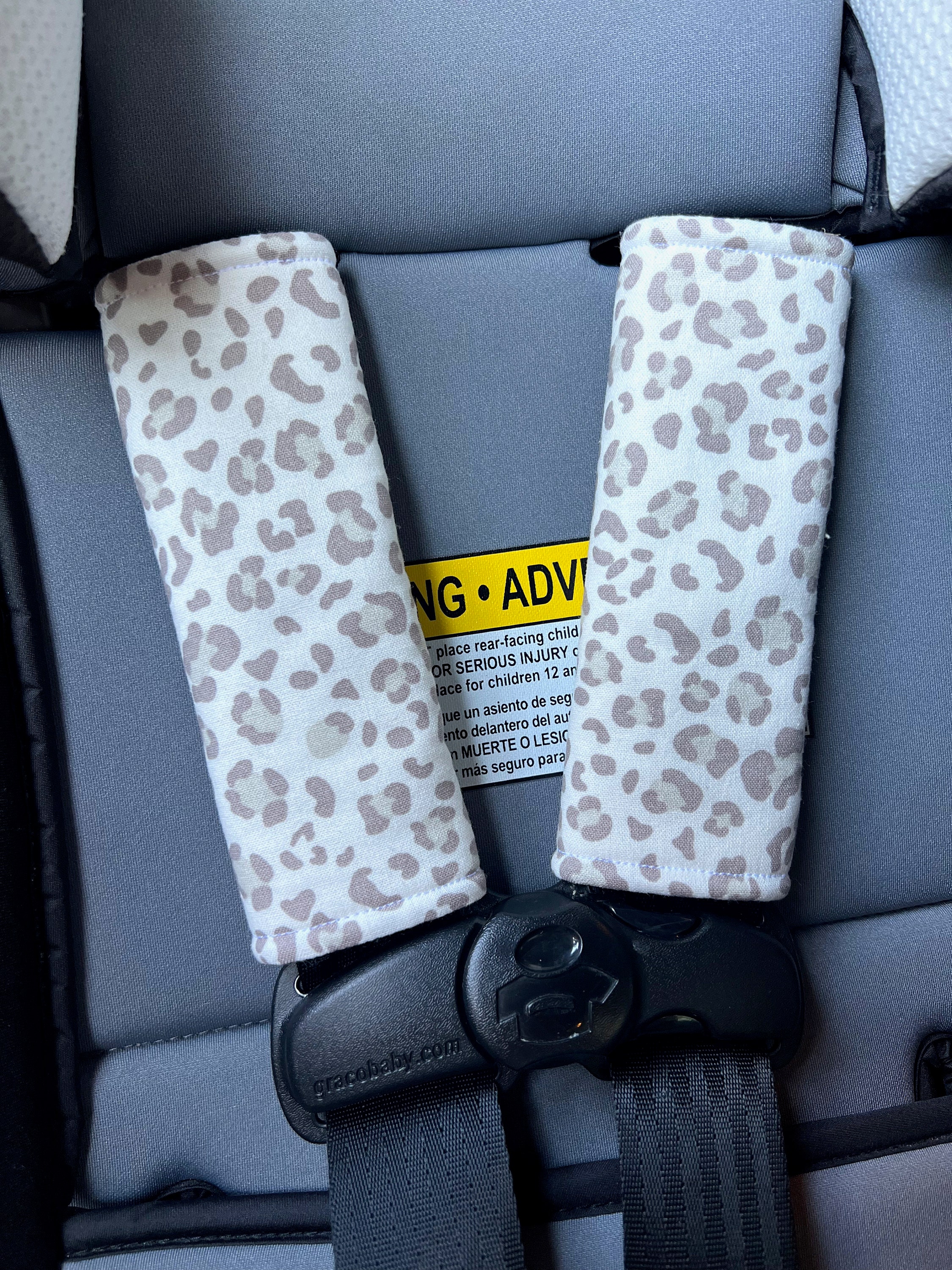 Snow Leopard Car Seat Strap Covers - Etsy