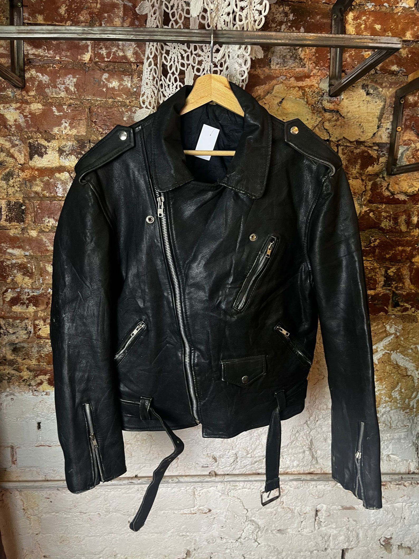 Vintage / Y2k / Biker / Leather / Jacket / Zippered Fastening / Pocket ...