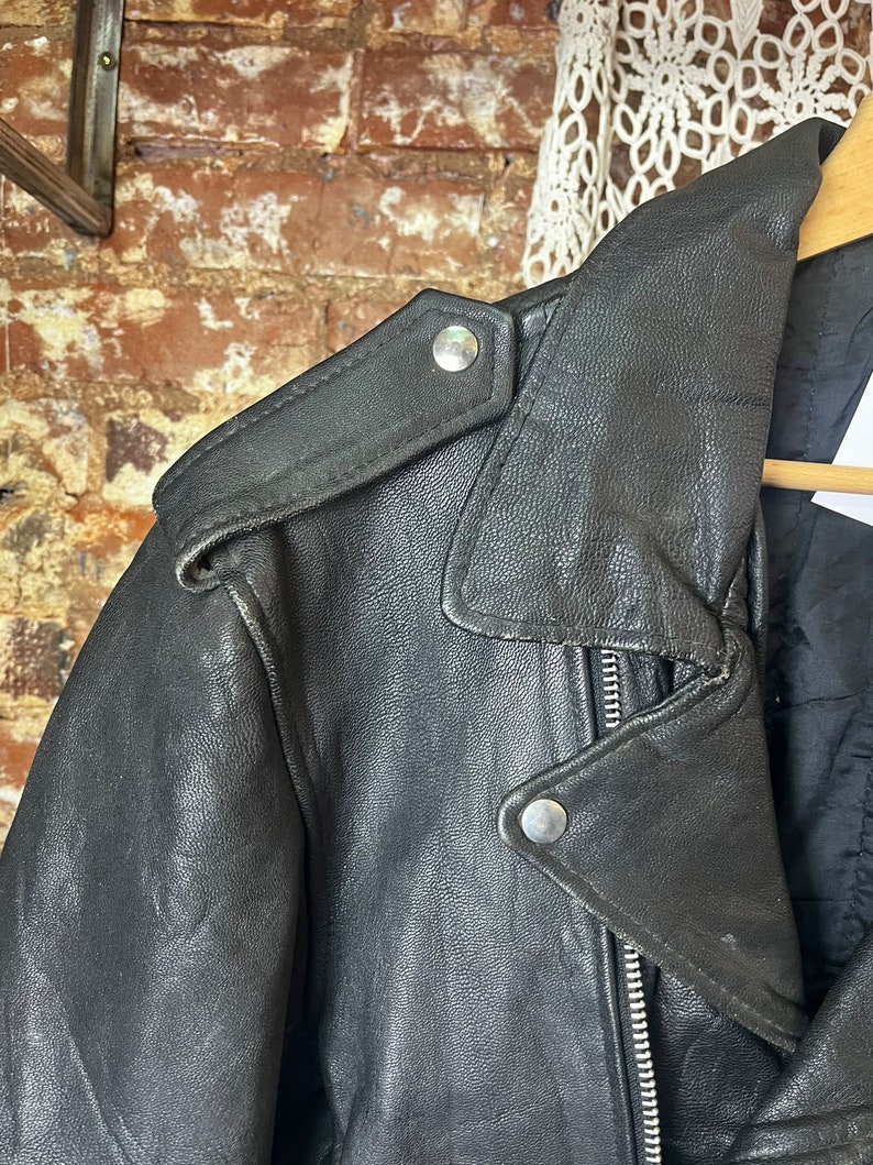 Vintage / Y2k / Biker / Leather / Jacket / Zippered Fastening / Pocket ...