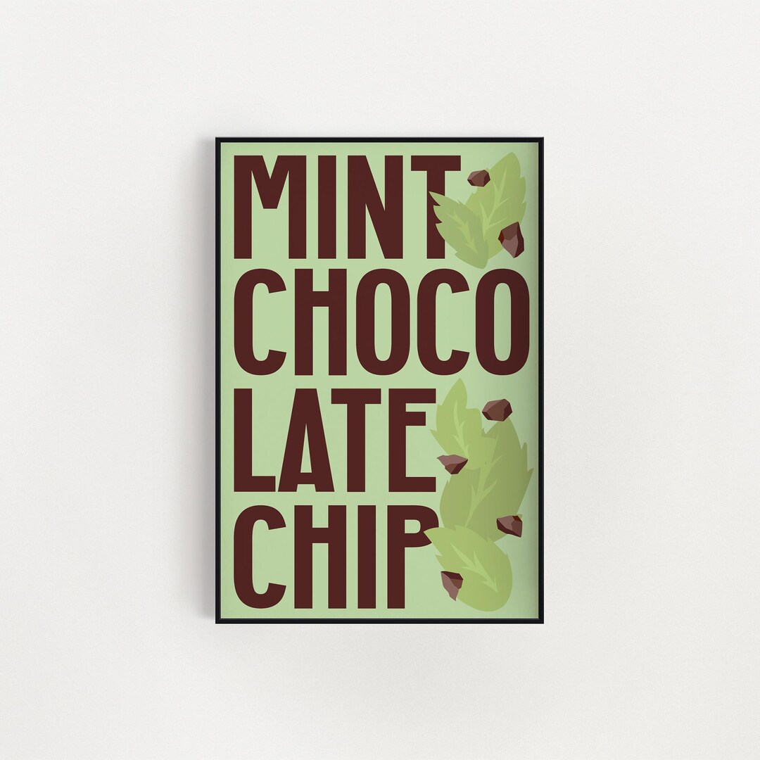 Mint Chocolate Chip Digital Download Mint Chocolate, Flavor Posters ...