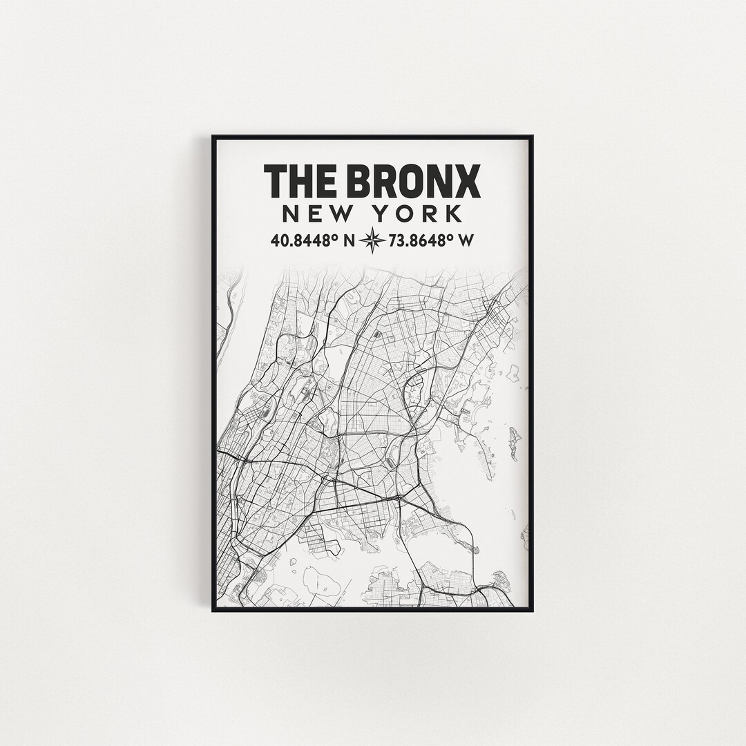 Bronx Map Poster 2:3 Ratio City Map Poster, Map Posters, Map Prints ...
