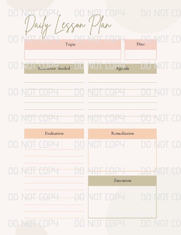 Lesson Plan | Daily Planner | Homeschool Plan | Lesson Agenda ...