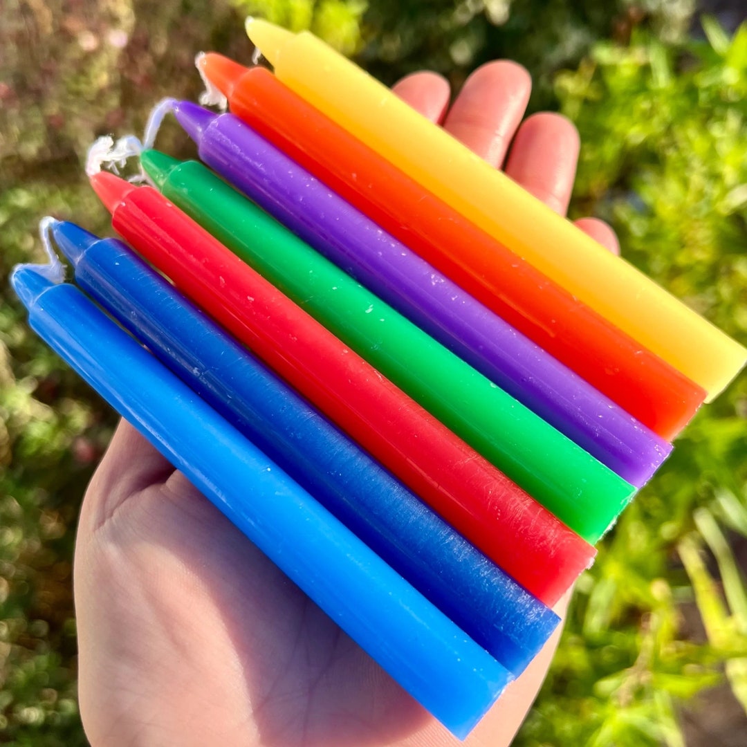 7 Chakra Manifest Candles Seven Chakras Rainbow Ritual Candle Reiki ...