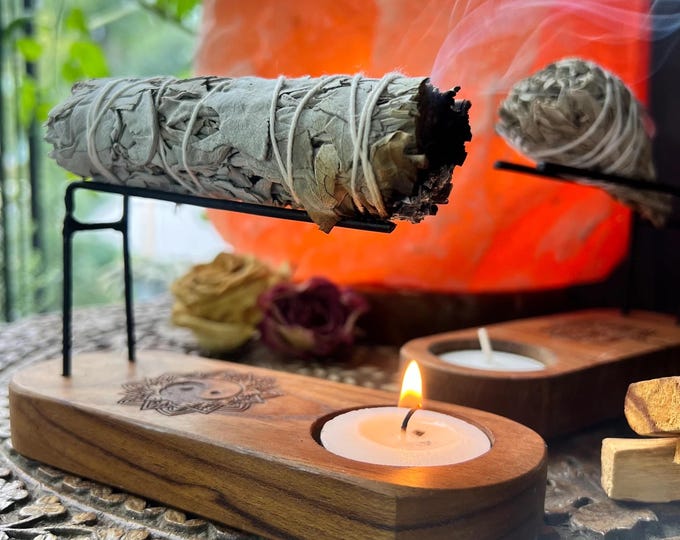 Smudge Sage Stick & Palo Santo Heater Burner Hamsa Hand / Yin Yang Home ...