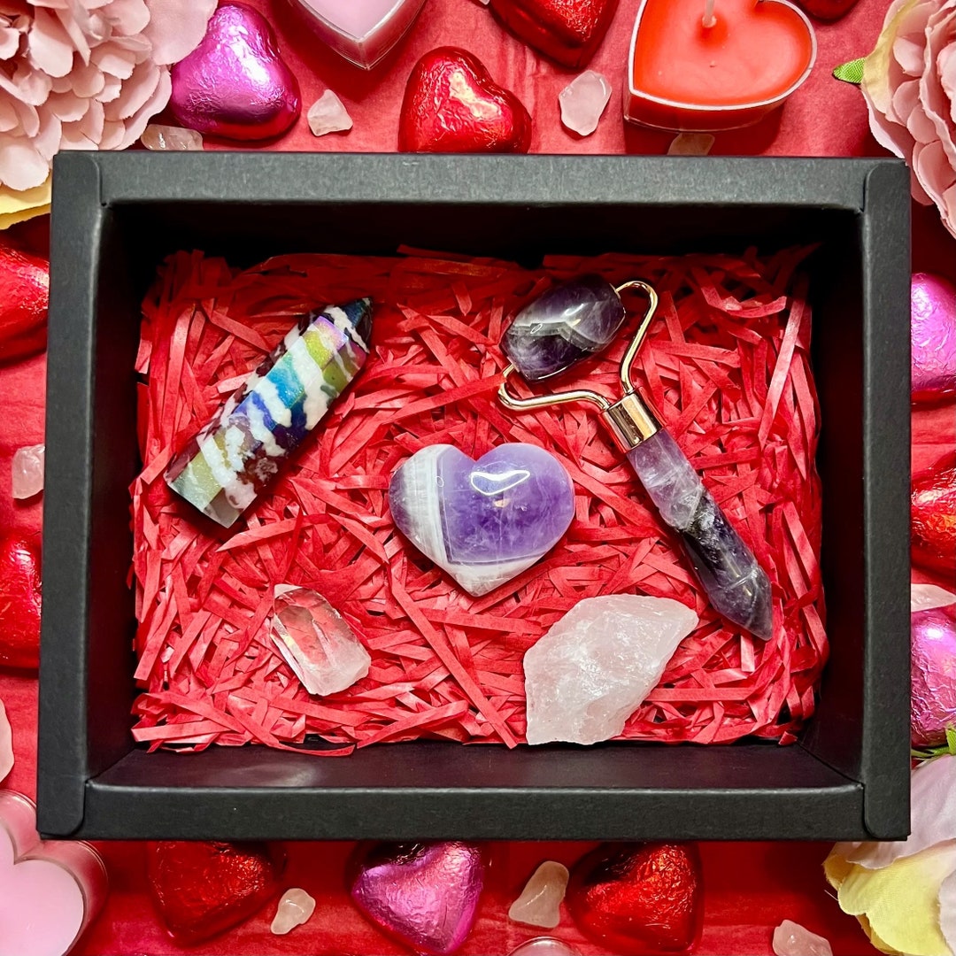 Deep Love Valentines Day Crystal Gift Box Set Aura Jasper Amethyst ...