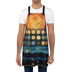 Galaxy-inspired Stars and Universe Quilt-pattern Apron With Sun and ...