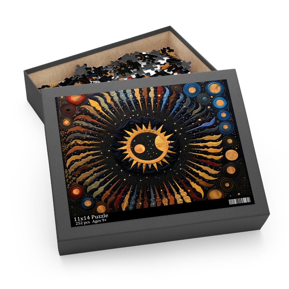 Quilt-inspired Puzzle Featuring Sun and Moon Designs Fun and Unique ...