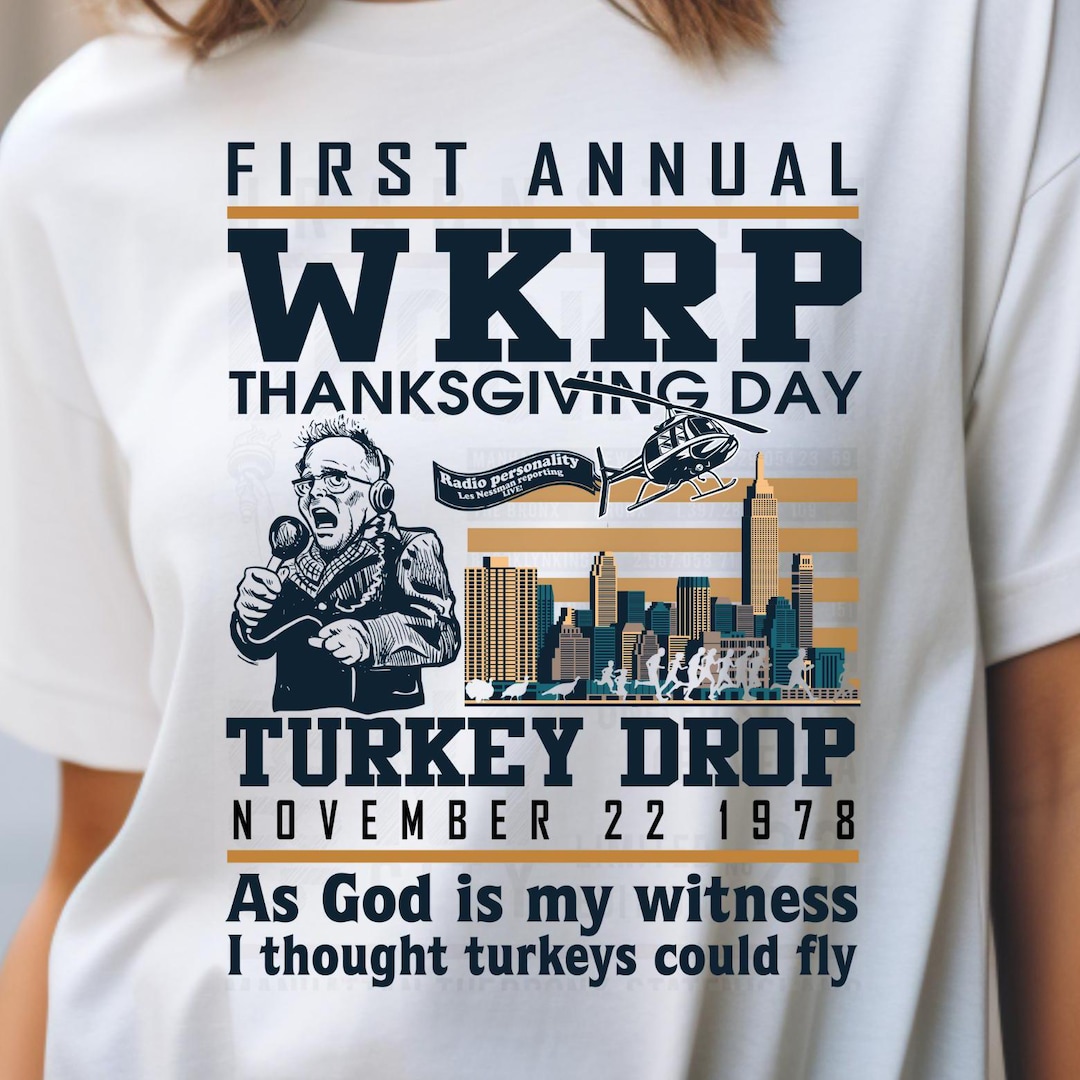 WKRP Turkey Drop Thanksgiving T-shirt, Cincinnati Sitcom - Etsy