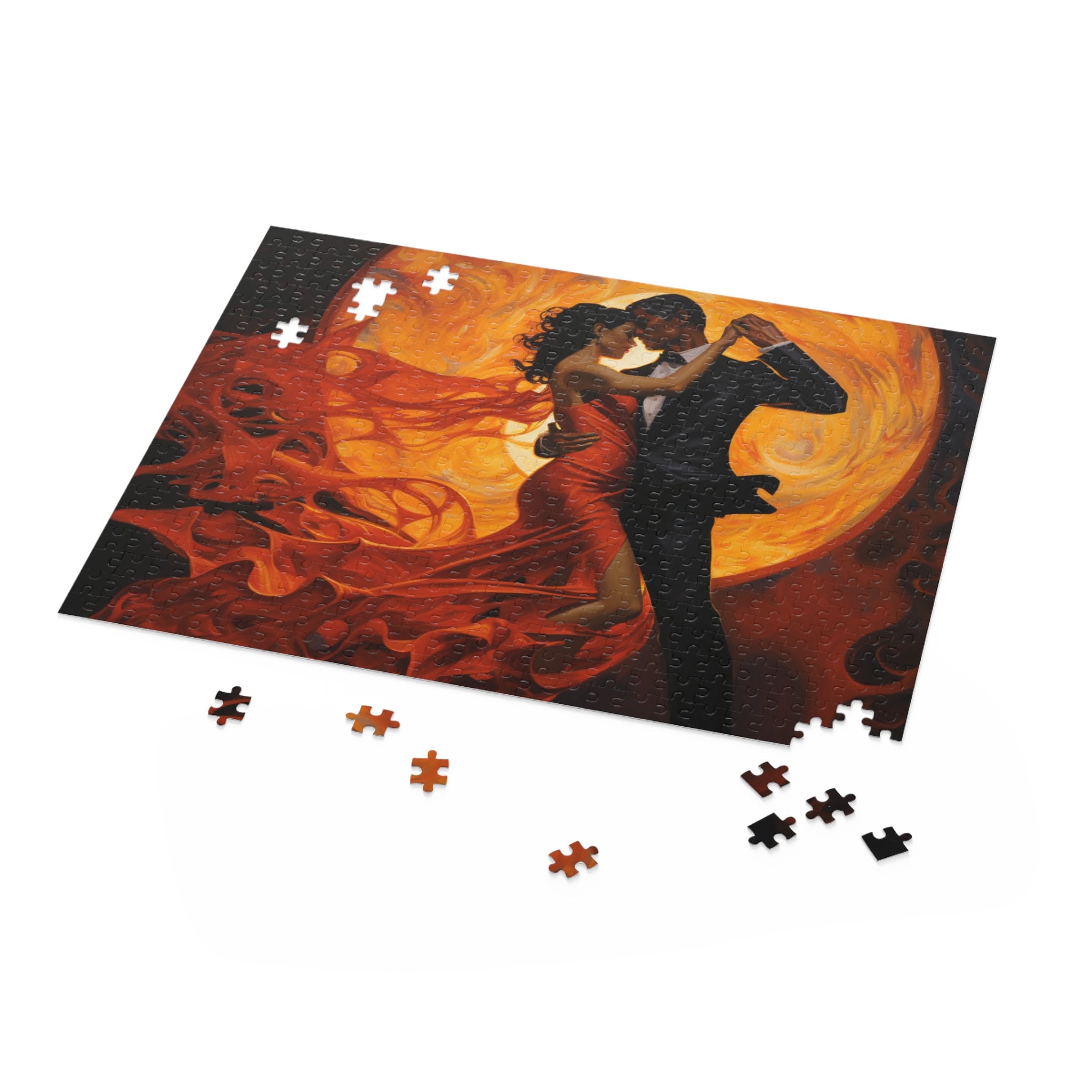 Fiery Lovers Dancing in Moonlight Puzzle Romantic Jigsaw for Couples ...