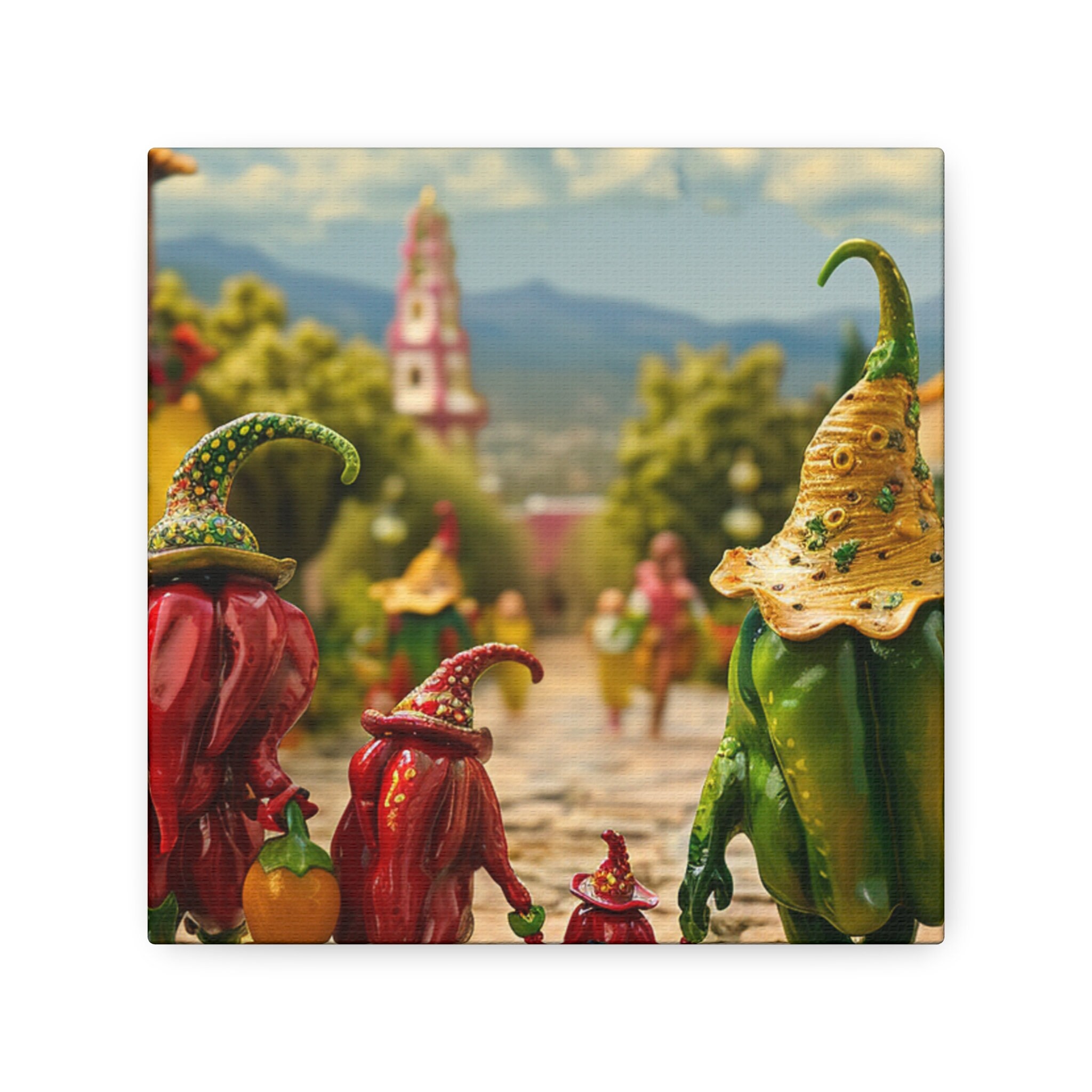 Mexican Chili Pepper Family Walking to Fiesta Wall Art Print, Fiesta ...