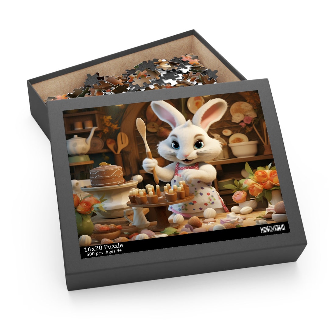 Ms. Easter Bunny Cooking Puzzle, Easter Bunny Jigsaw Puzzle (120, 252 ...