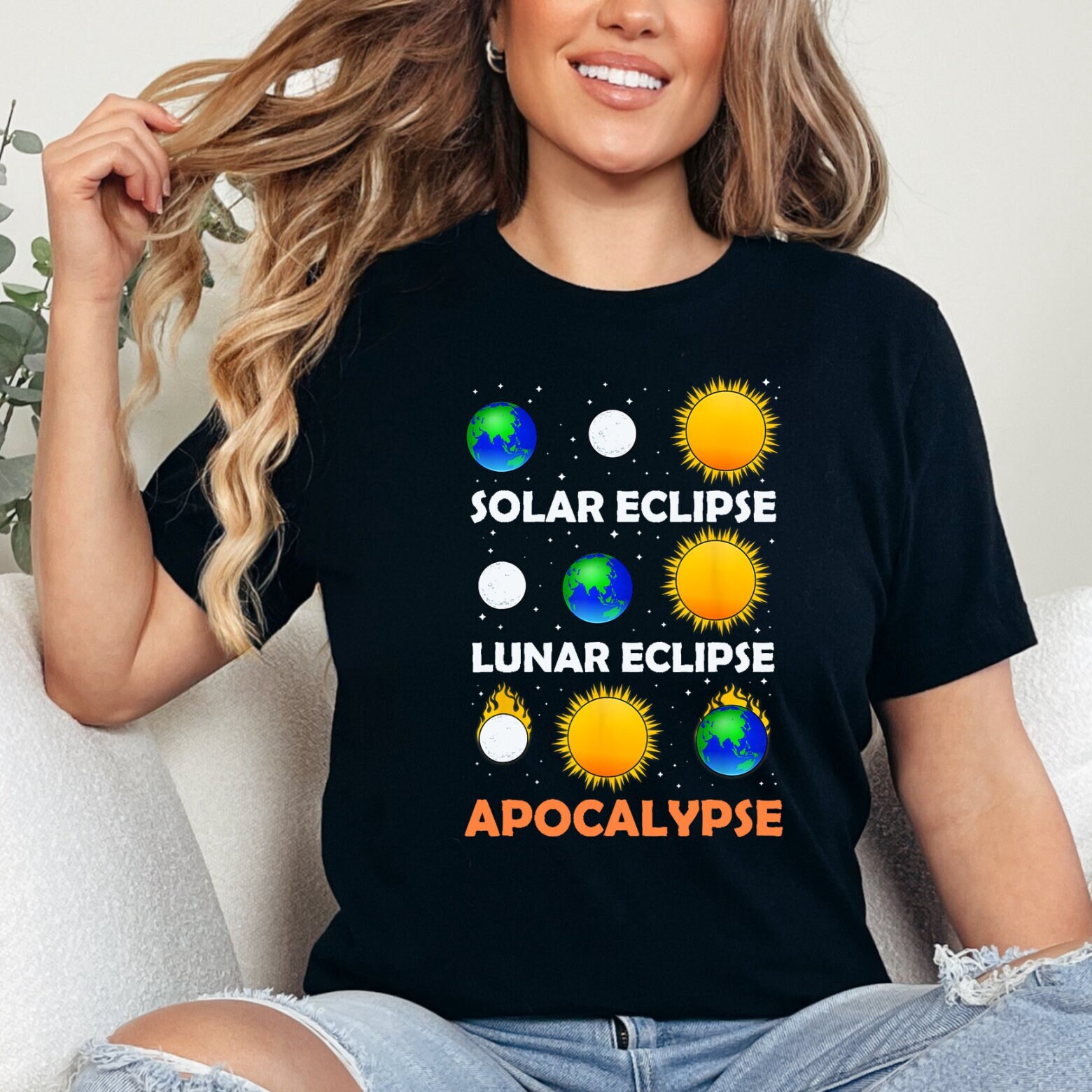 Eclipse Apocalypse 2024 Shirt A Cosmic Comedy Unleashed, Total Solar Eclipse 2024 Shirt, America ...