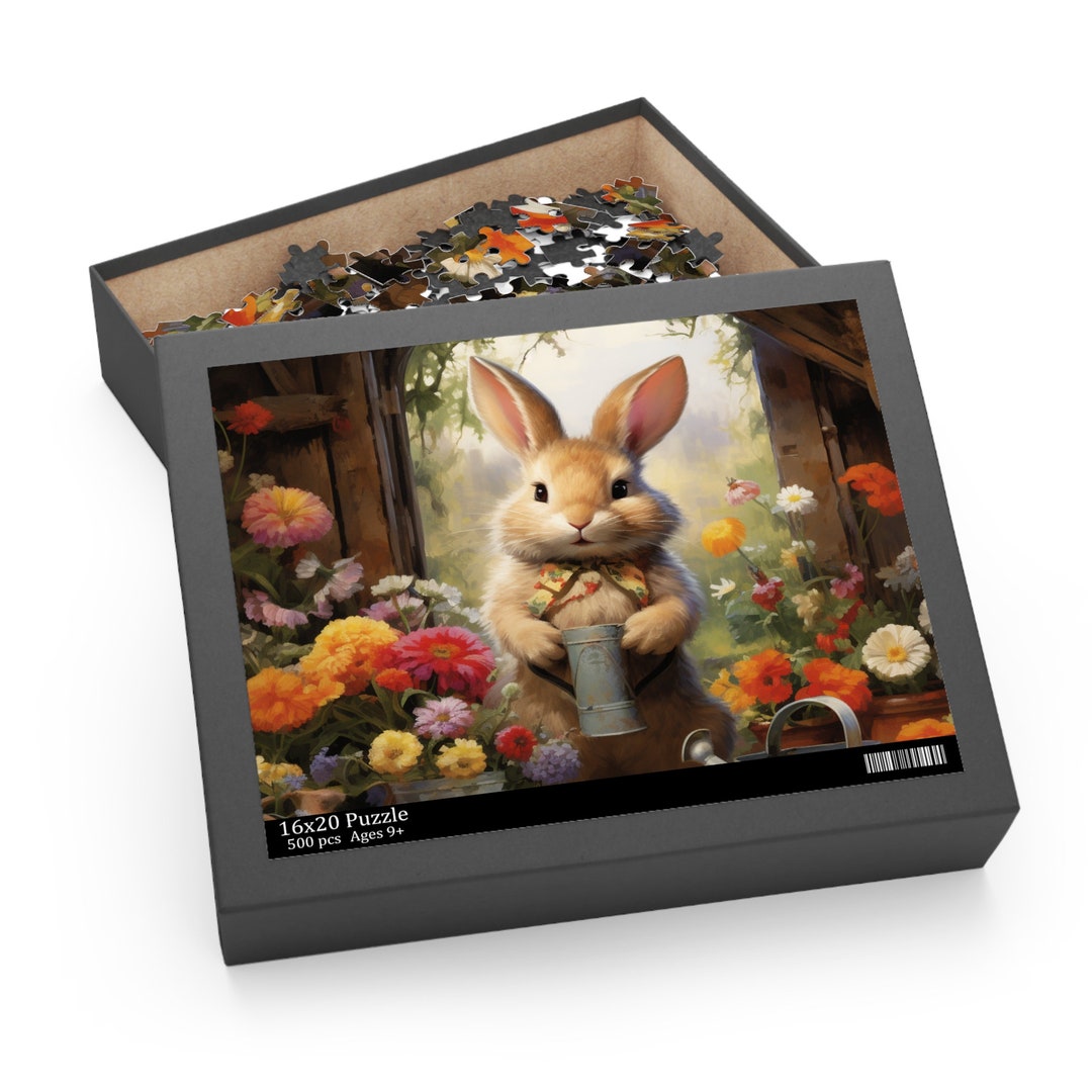 Garden Bunny Spring Puzzle, Easter Eggs Bunny Jigsaw Puzzle (120, 252 ...