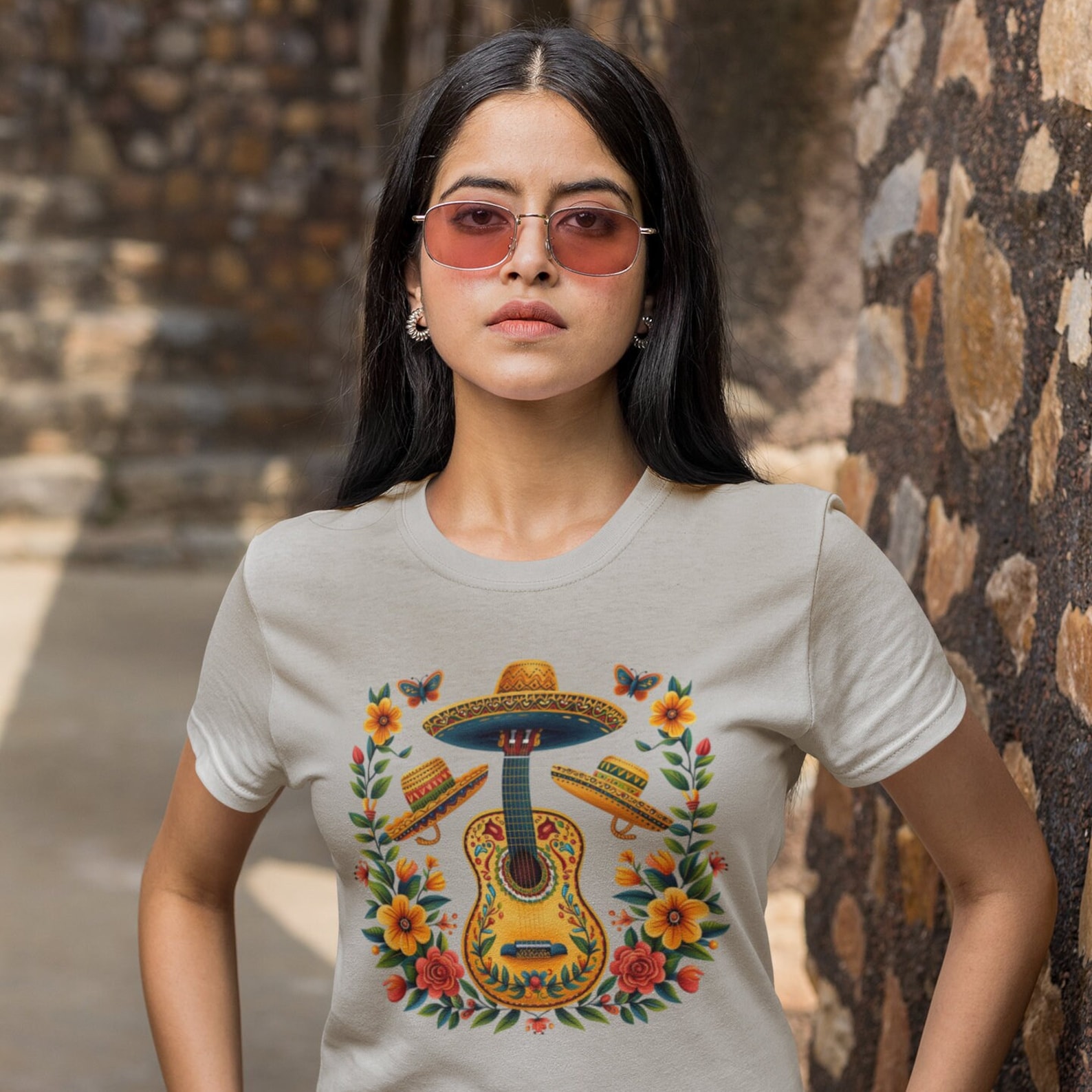 Mexican Heritage Tee: Guitars and Sombreros Cinco De Mayo Design, Cinco ...