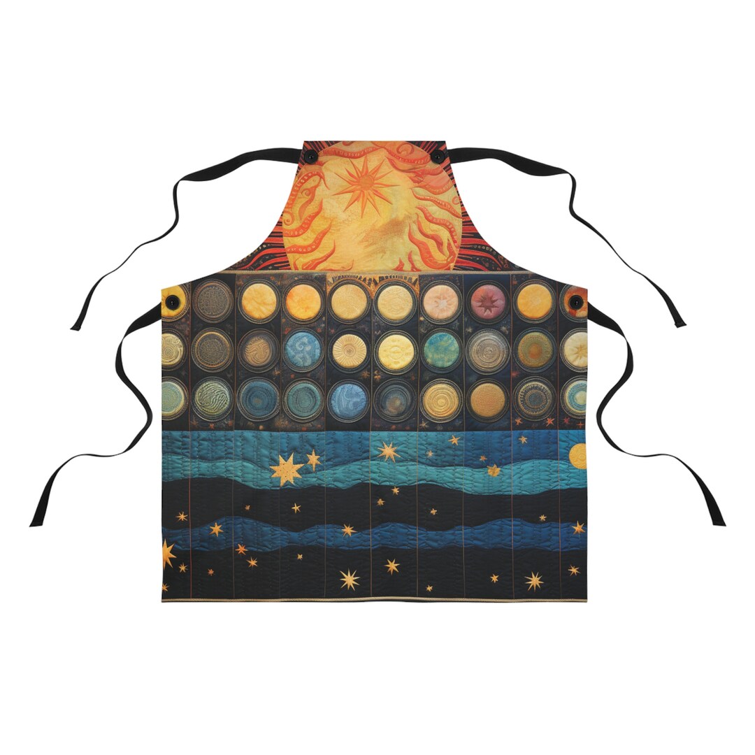 Galaxy-inspired Stars and Universe Quilt-pattern Apron With Sun and ...