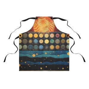 Galaxy-inspired Stars and Universe Quilt-pattern Apron With Sun and ...