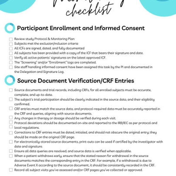 Clinical Checklist - Etsy