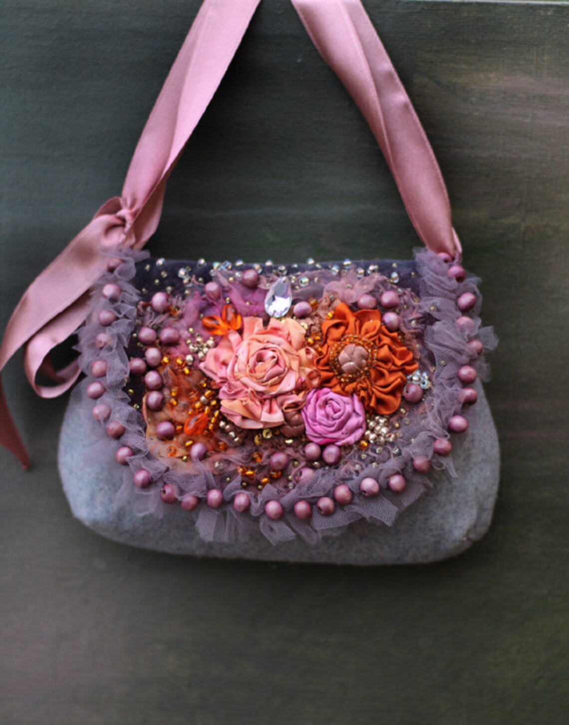 Small Boho Romantic Bag/purse "autumn Baroque" Embroidered Beaded, Boho ...
