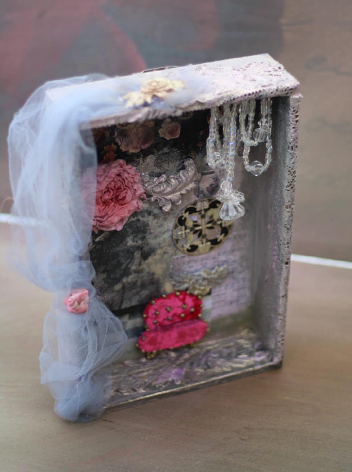 Collage Diorama, Assemblage Art, Shadow Box little Boudoir Original Art ...