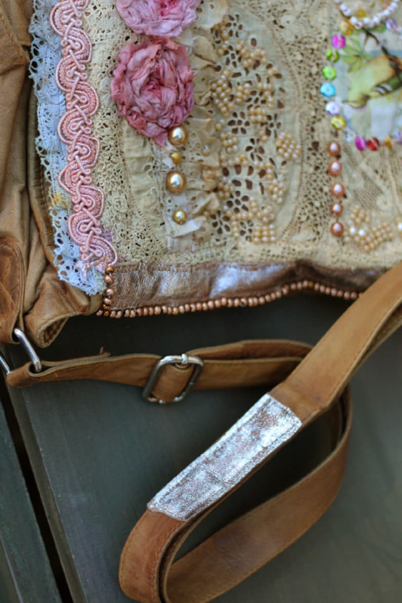 Ornate Boho Romantic Messenger Bag "boho Fairytale" Vintage Leather ...