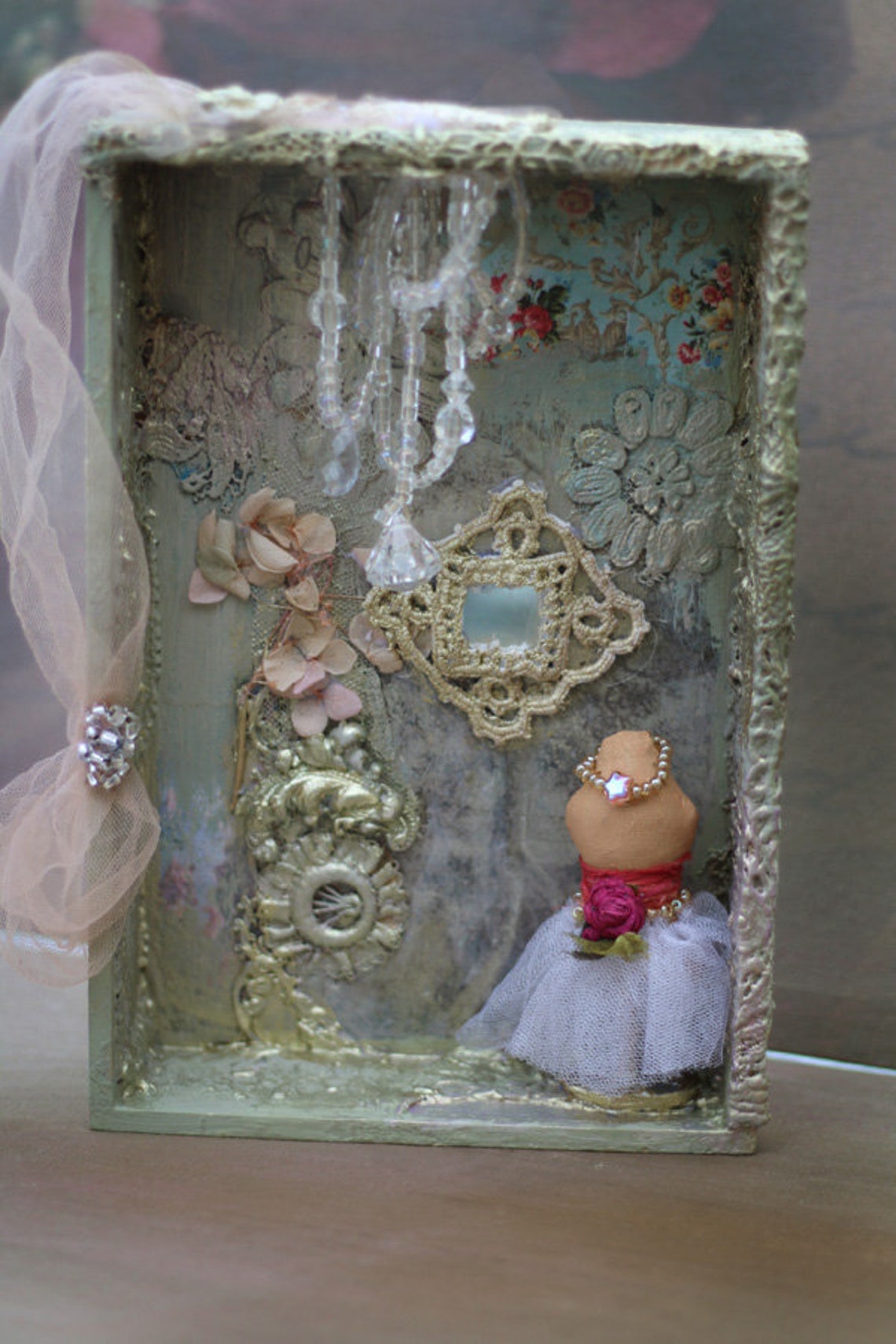 Collage Diorama, Assemblage Art, Shadow Box "little Boudoir" Original ...