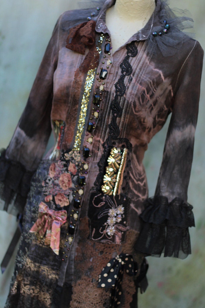 Boho Linen Jacket artsy Girl Medium Size, Rustic Linen Jacket, Vintage ...