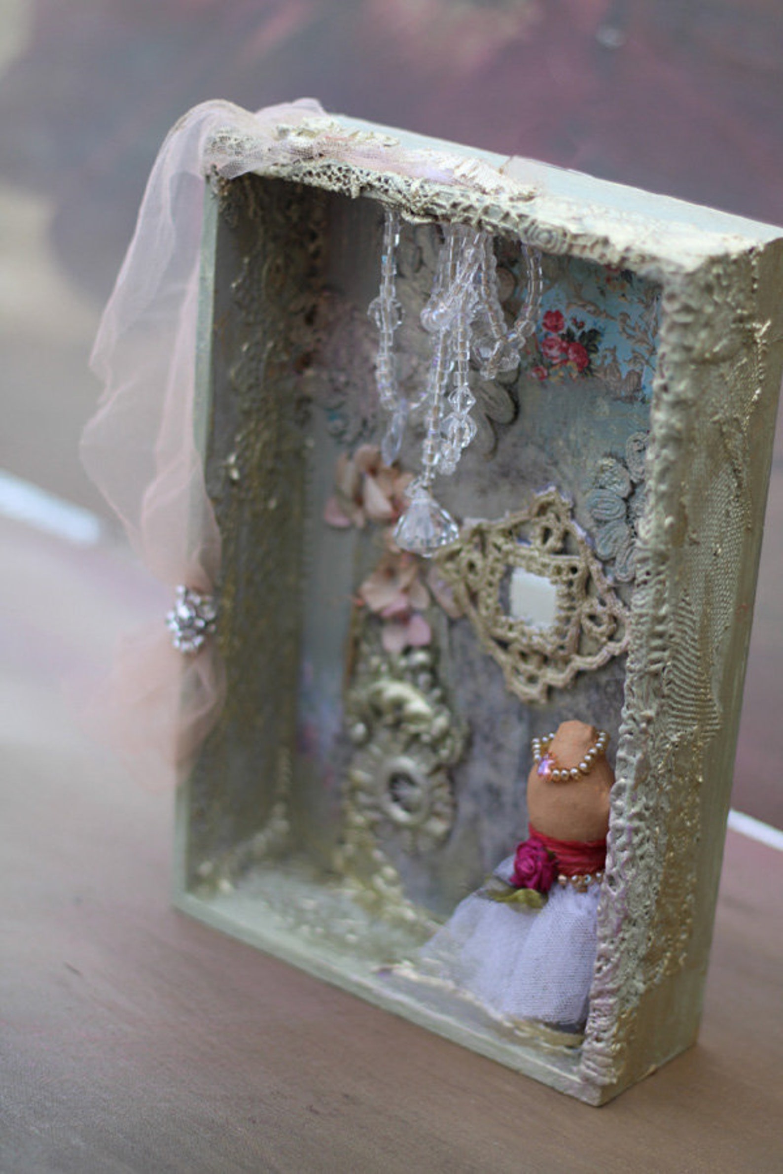 Collage Diorama, Assemblage Art, Shadow Box little Boudoir Original Art ...