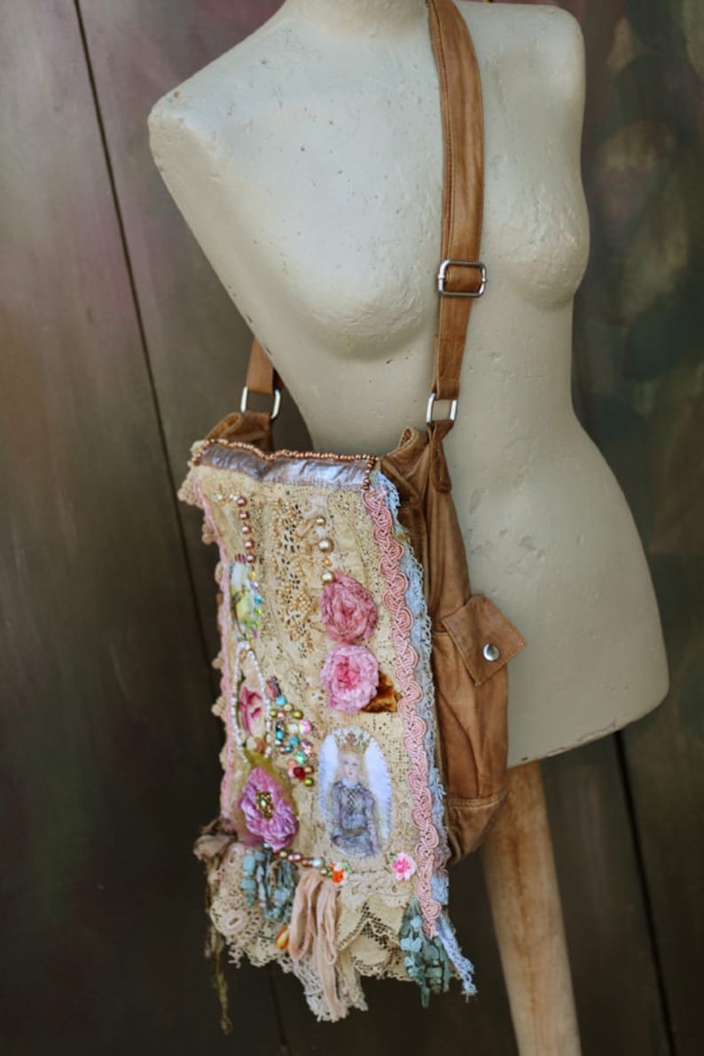 Ornate Boho Romantic Messenger Bag "boho Fairytale" Vintage Leather ...