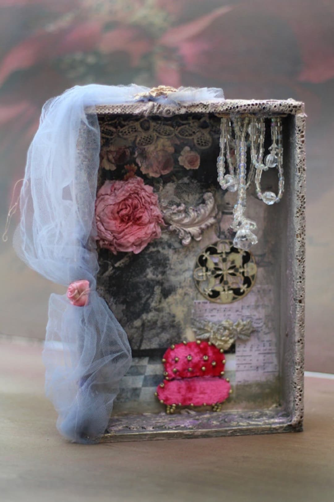 Collage Diorama, Assemblage Art, Shadow Box "little Boudoir" Original ...