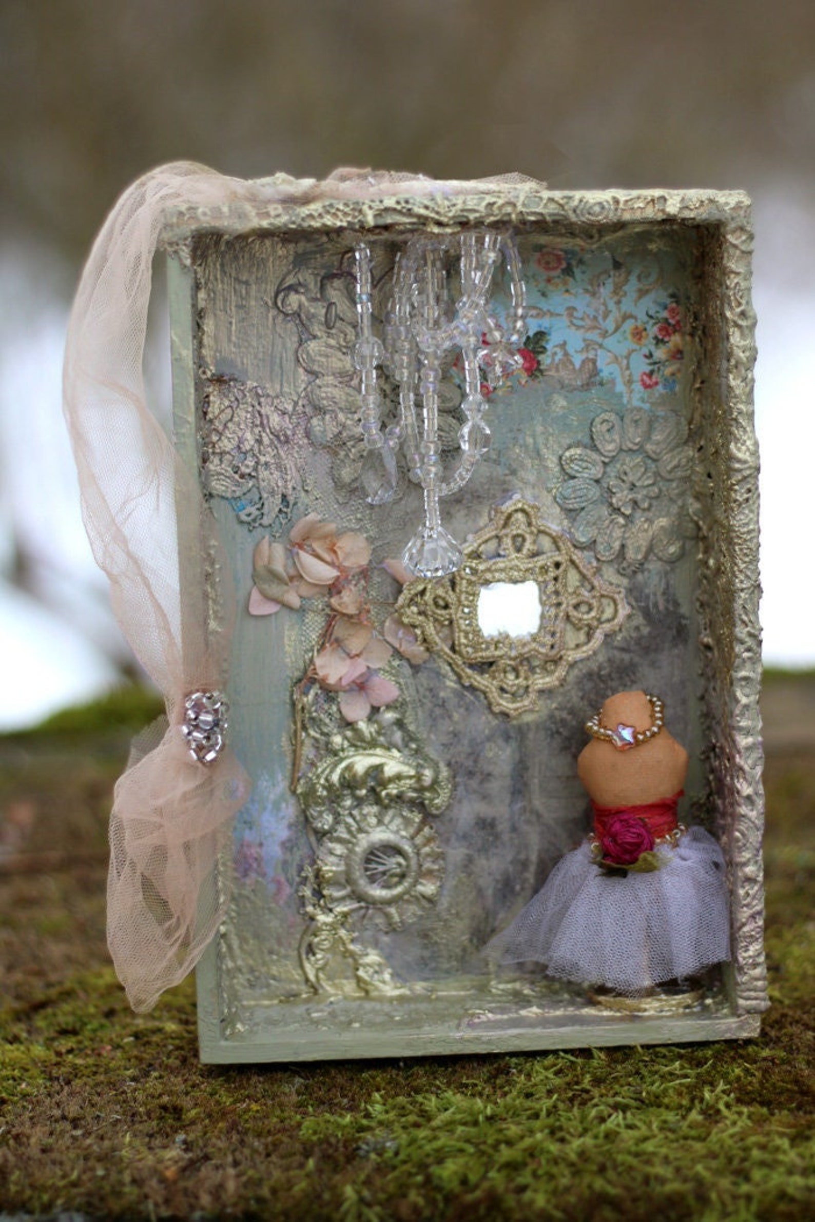 Collage Diorama, Assemblage Art, Shadow Box "little Boudoir" Original ...