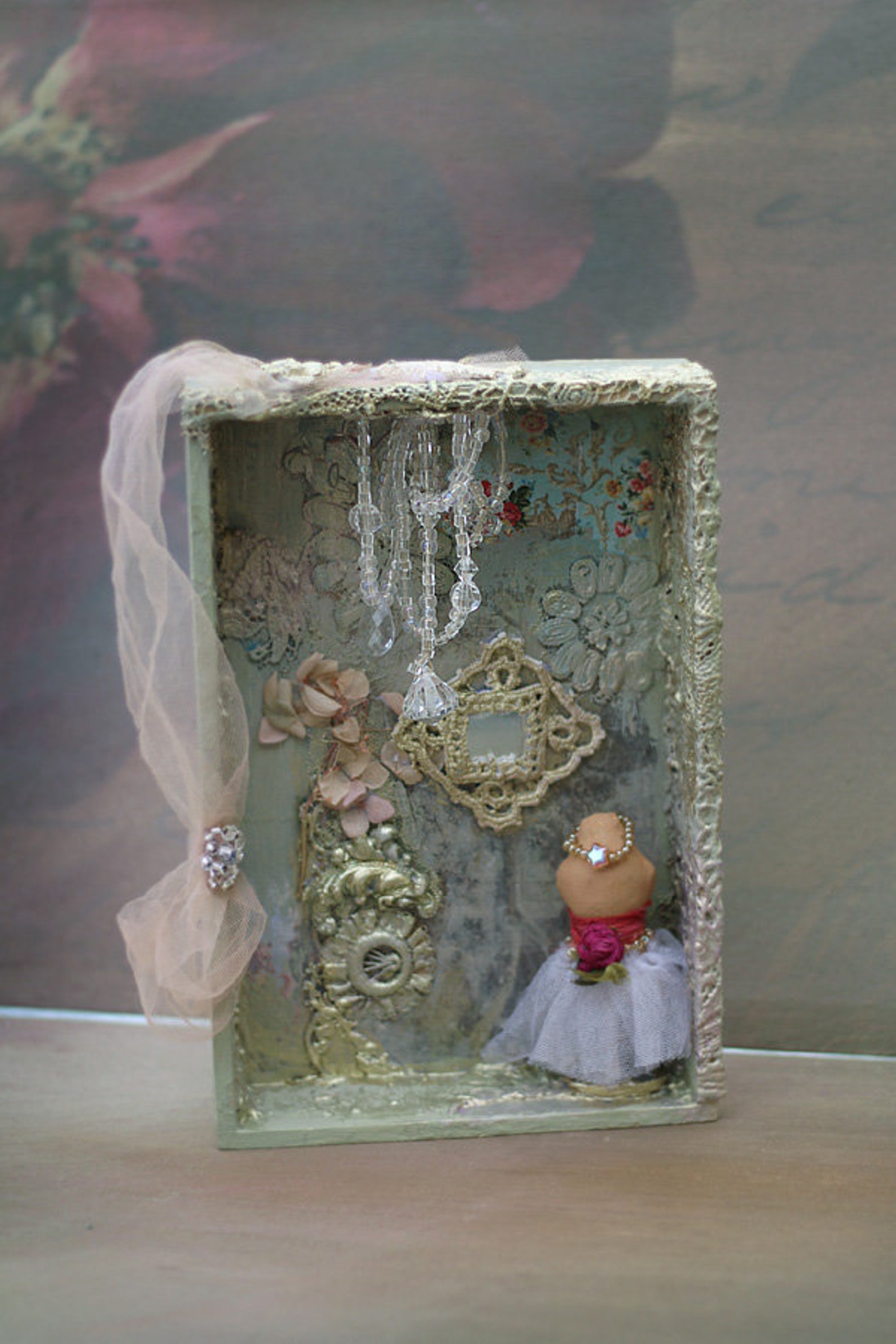 Collage Diorama, Assemblage Art, Shadow Box little Boudoir Original Art ...