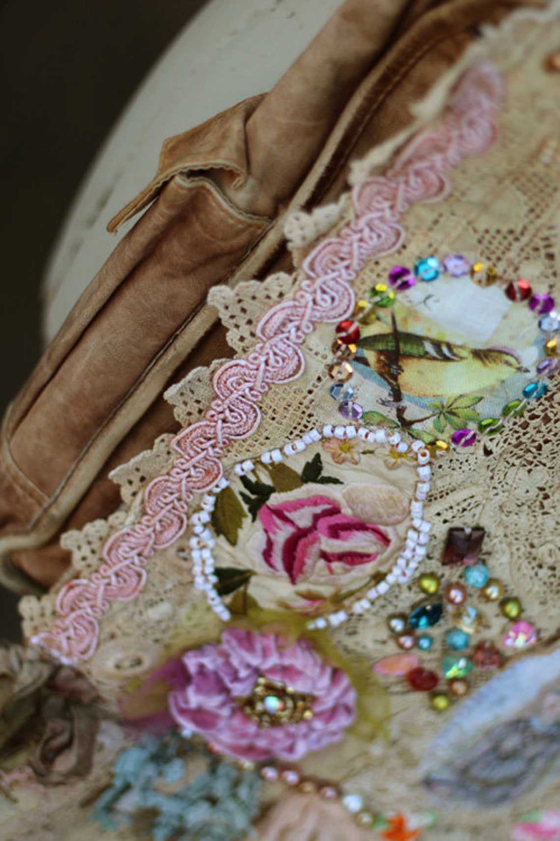 Ornate Boho Romantic Messenger Bag "boho Fairytale" Vintage Leather ...