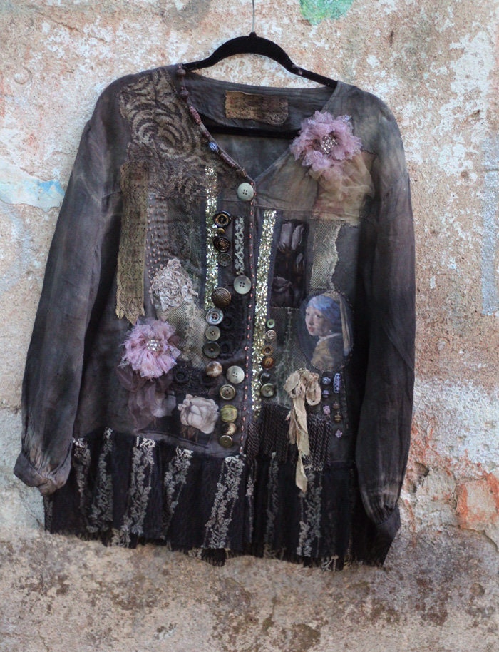 Boho Linen Jacket artsy Girl Plus Size, Rustic Linen Jacket, Vintage ...