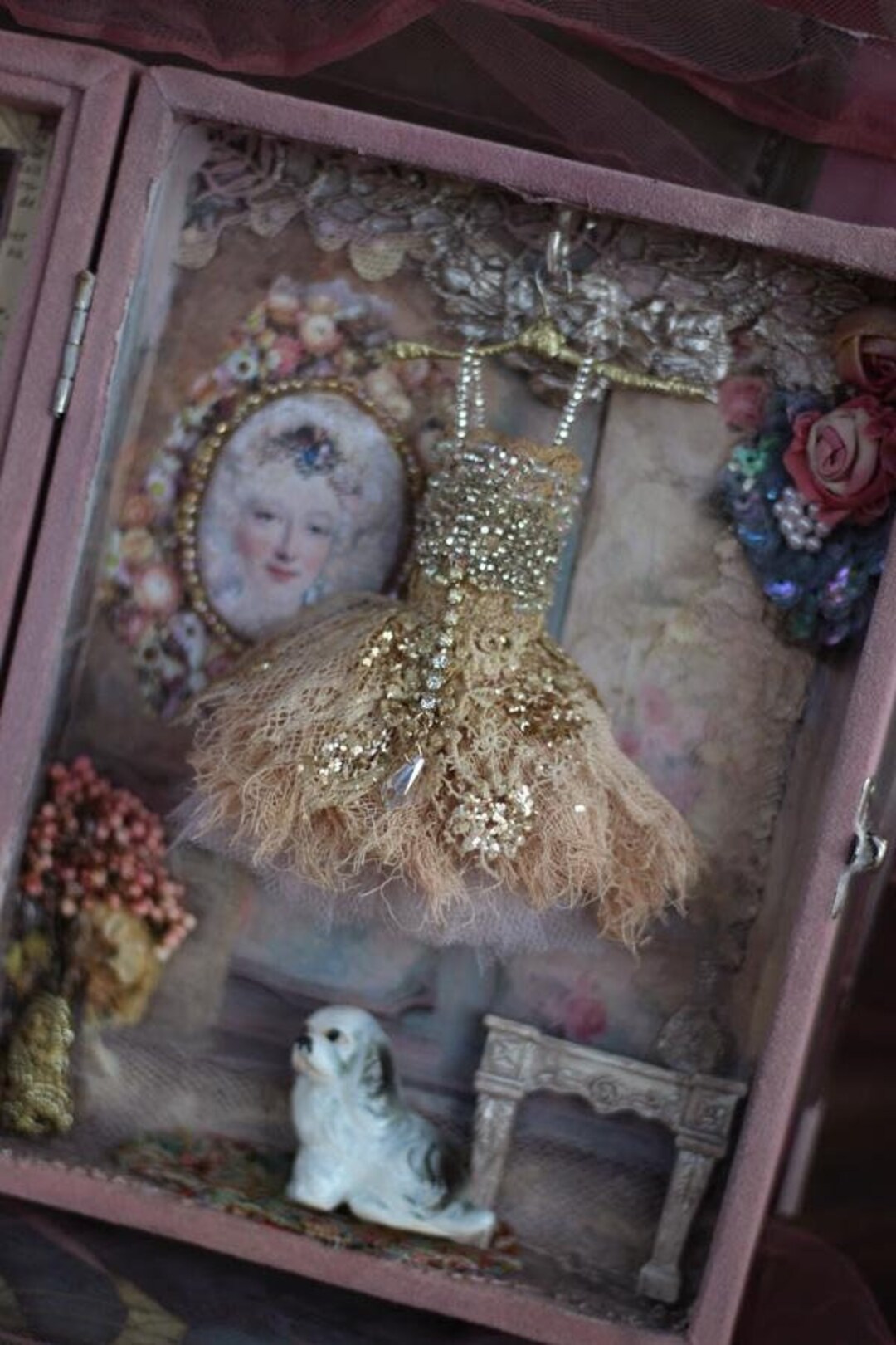Collage Diorama, Assemblage Art, Shadow Box little Boudoir Original Art ...