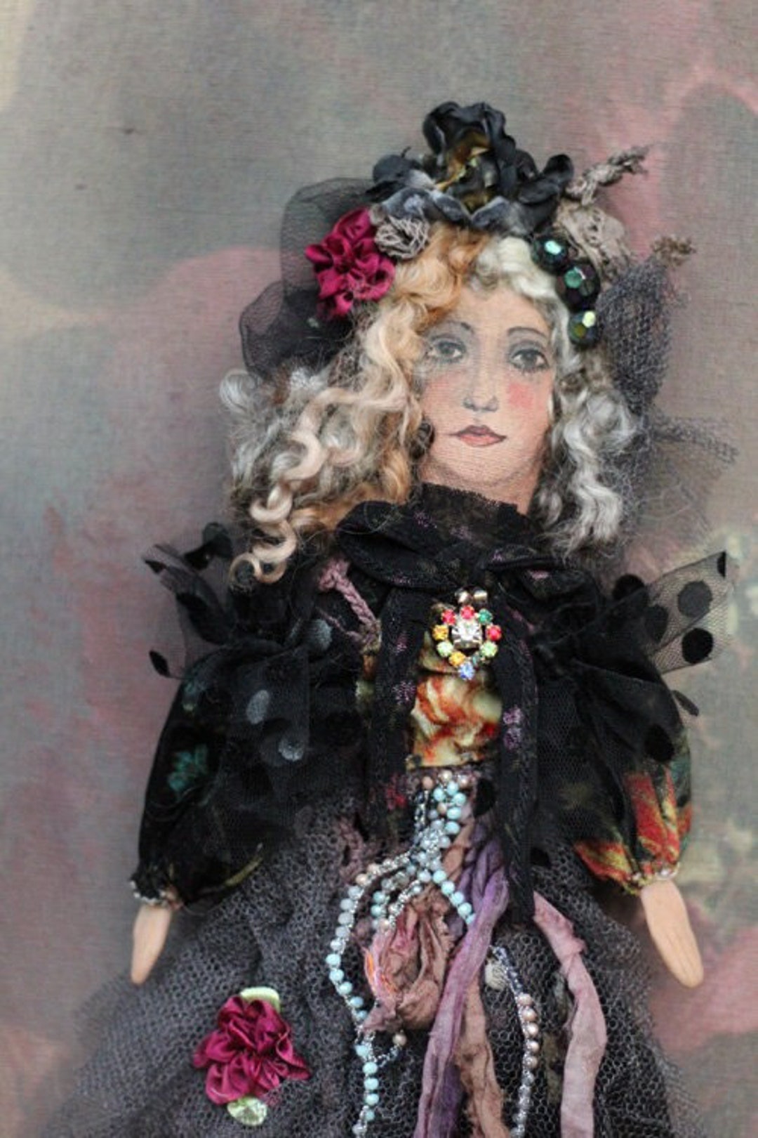 Textile Art Hanging Wall Doll fanny Victorian Inspired Home Decor ...