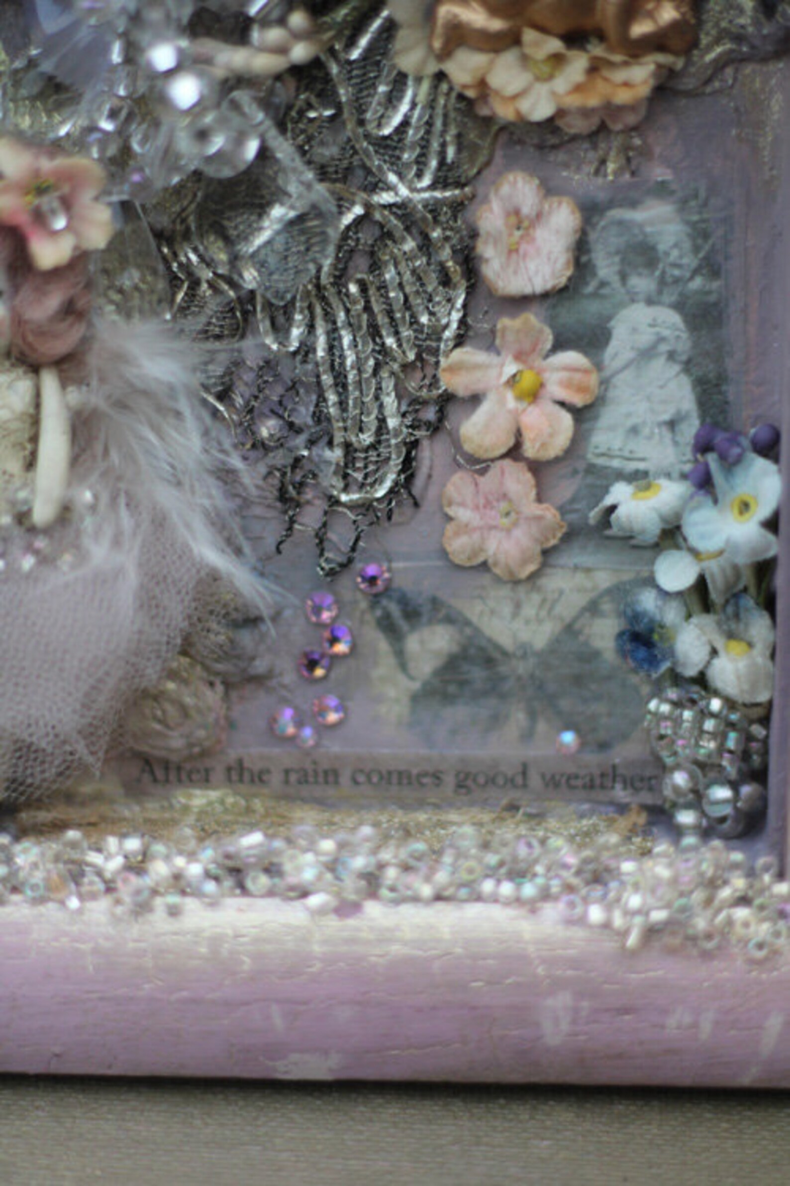 Original Art, Shadow Box W Glass Front little Boudoir 5,5 X3,9 Inch ...