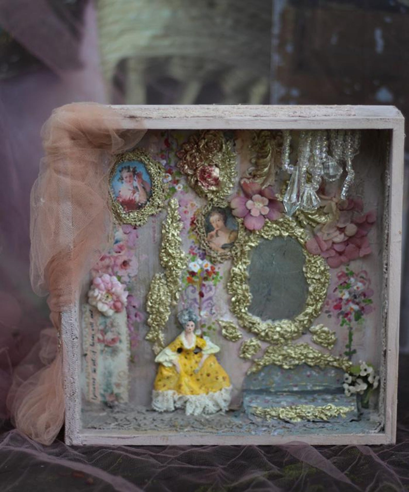 Collage Diorama, Assemblage Art Shadow Box 'little Boudoir" Original ...