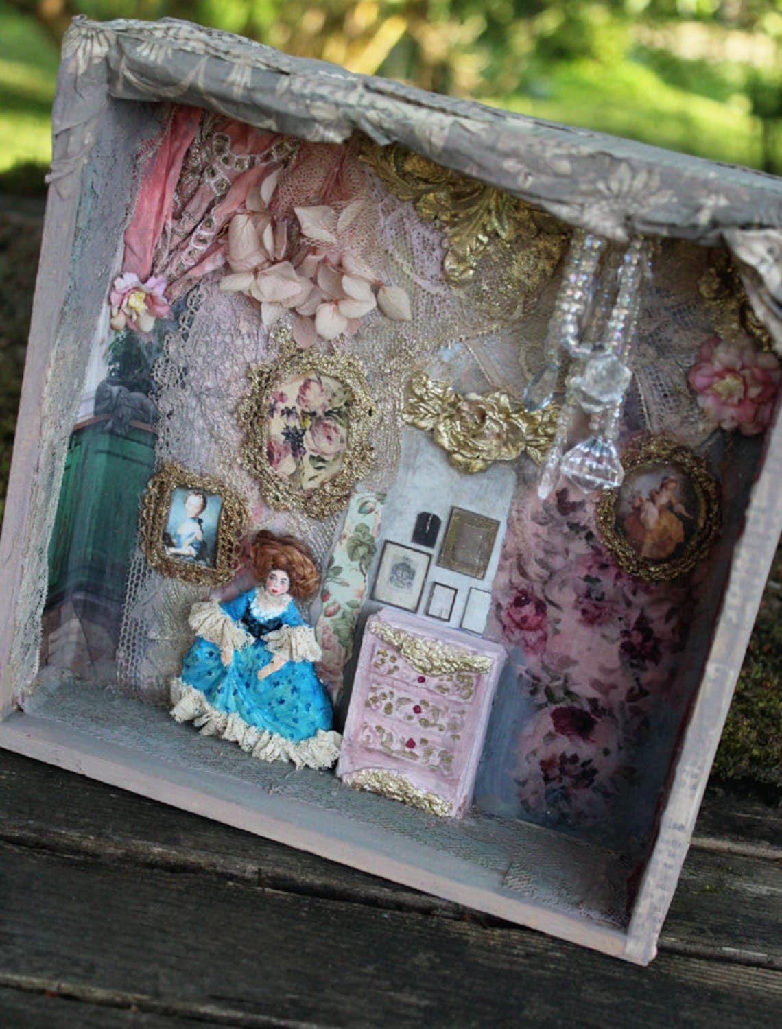 Collage Diorama, Assemblage Art Shadow Box 'little Boudoir" Original ...