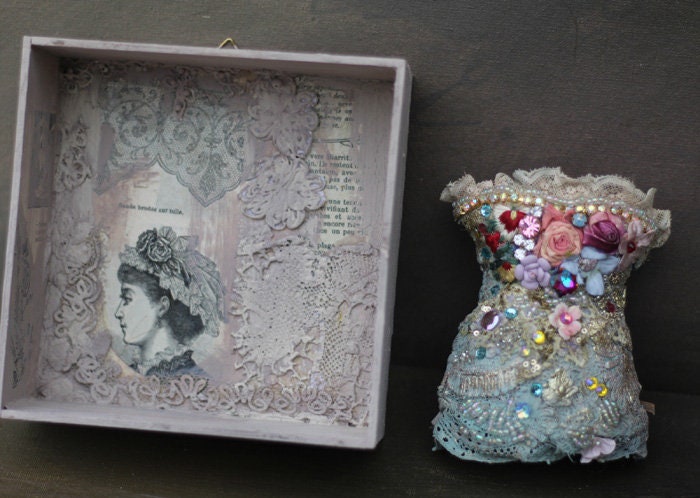 Original Art, Assemblage Textile Art Corset, Textile Sculpture, 1880 ...