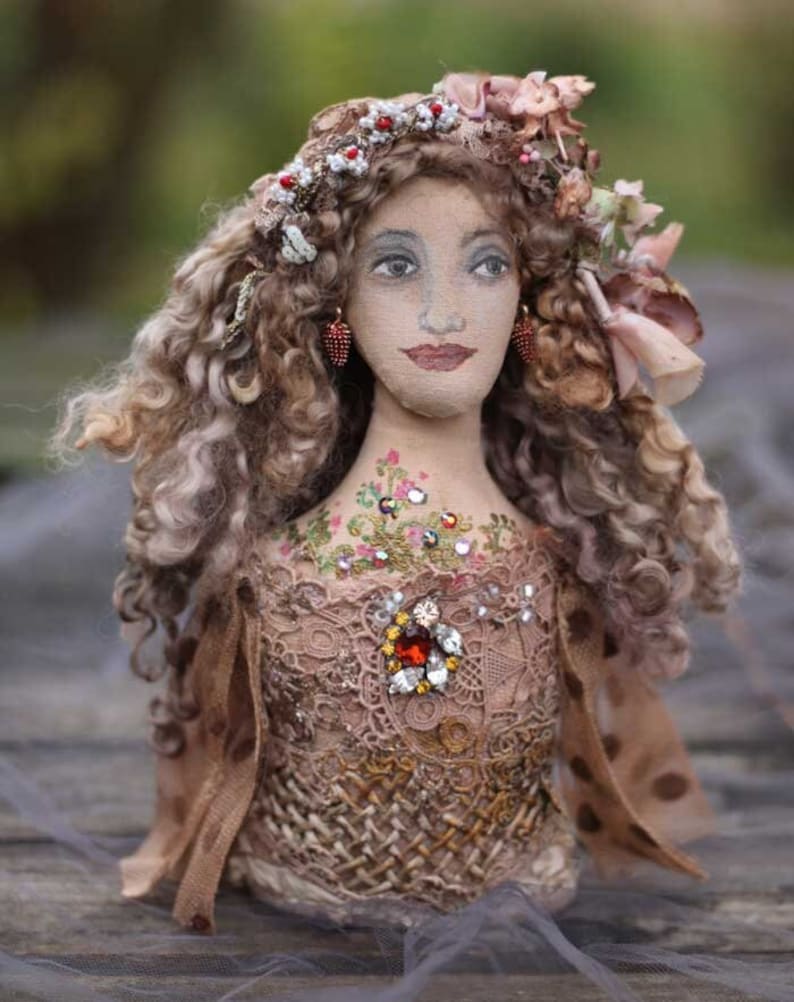 Textile Art boho Fairy Textile Figurine Home - Etsy