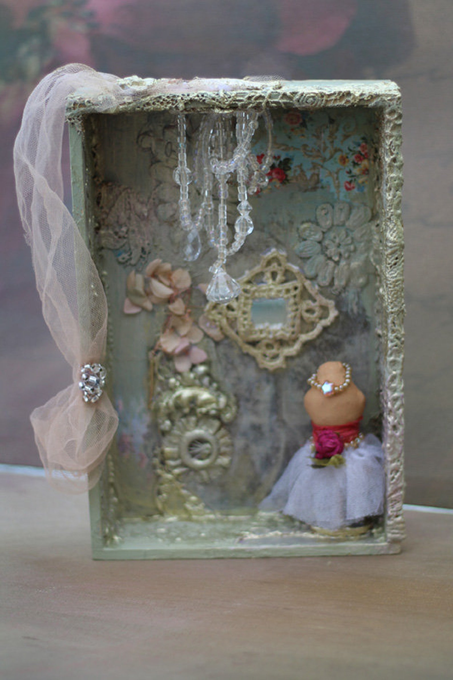 Collage Diorama, Assemblage Art, Shadow Box "little Boudoir" Original ...