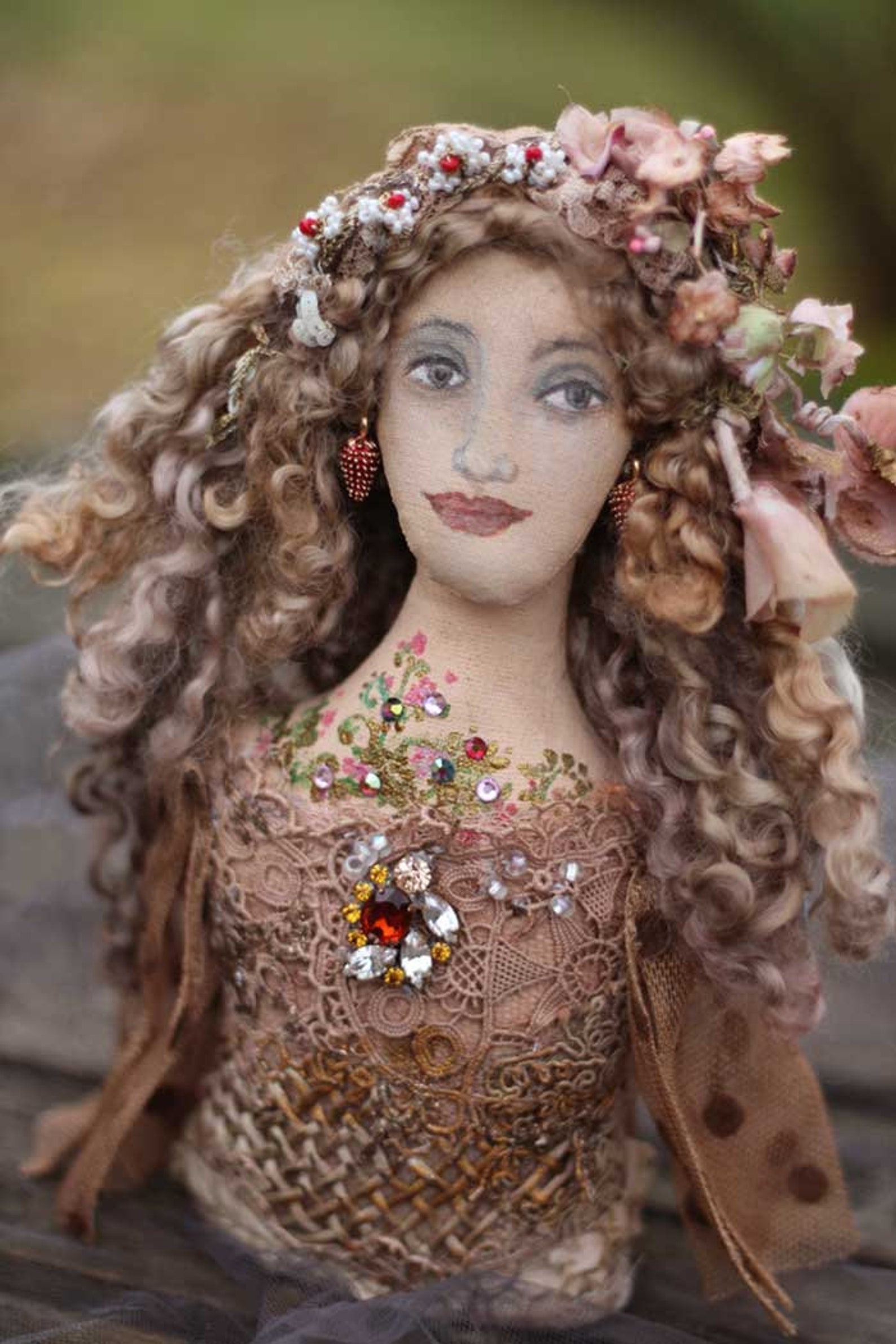 Textile Art boho Fairy Textile Figurine Home - Etsy