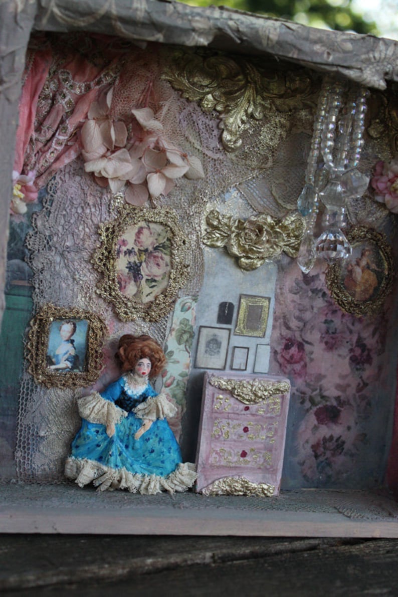 Collage Diorama, Assemblage Art Shadow Box 'little Boudoir" Original ...