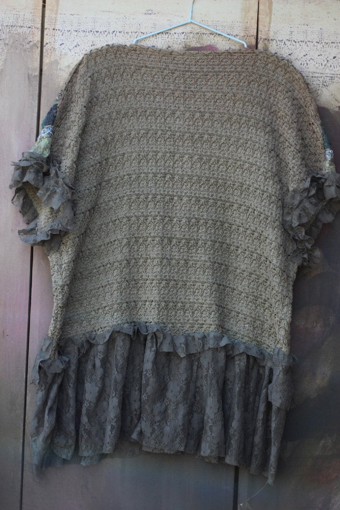 Artsy Boho Knit Top antique Roses Knit Top/vest, Embroidered Details ...