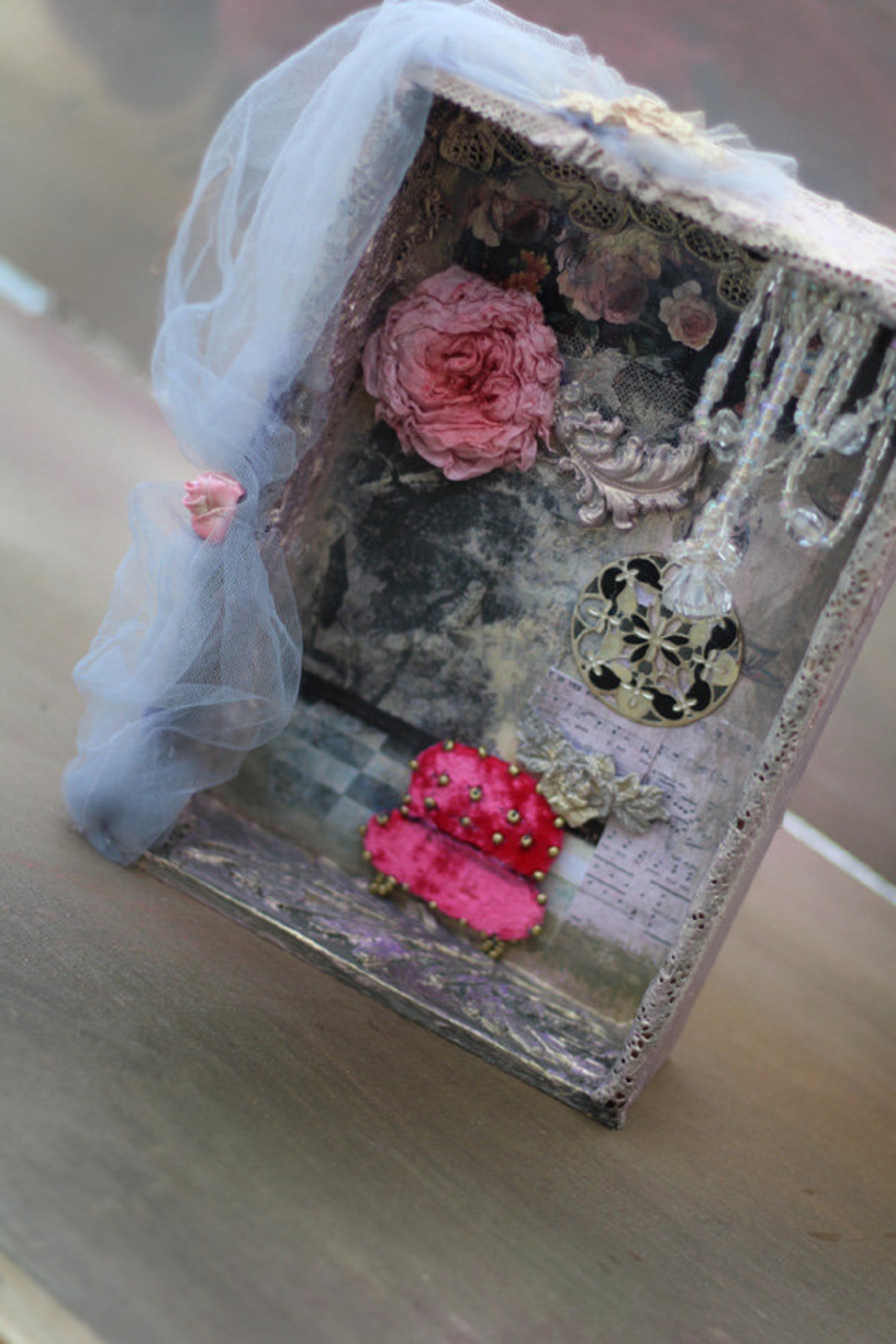 Collage Diorama, Assemblage Art, Shadow Box "little Boudoir" Original ...