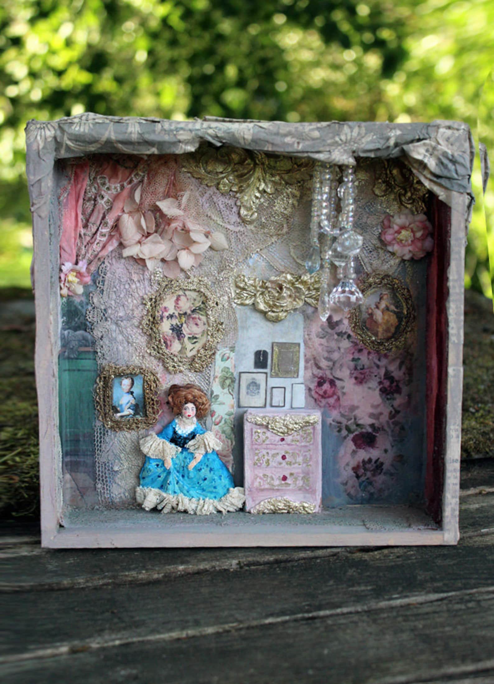 Collage Diorama, Assemblage Art Shadow Box 'little Boudoir" Original ...