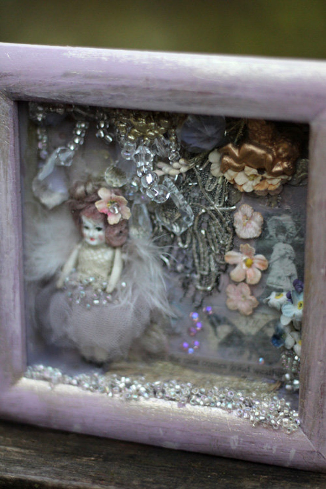 Original Art, Shadow Box W Glass Front little Boudoir 5,5 X3,9 Inch ...