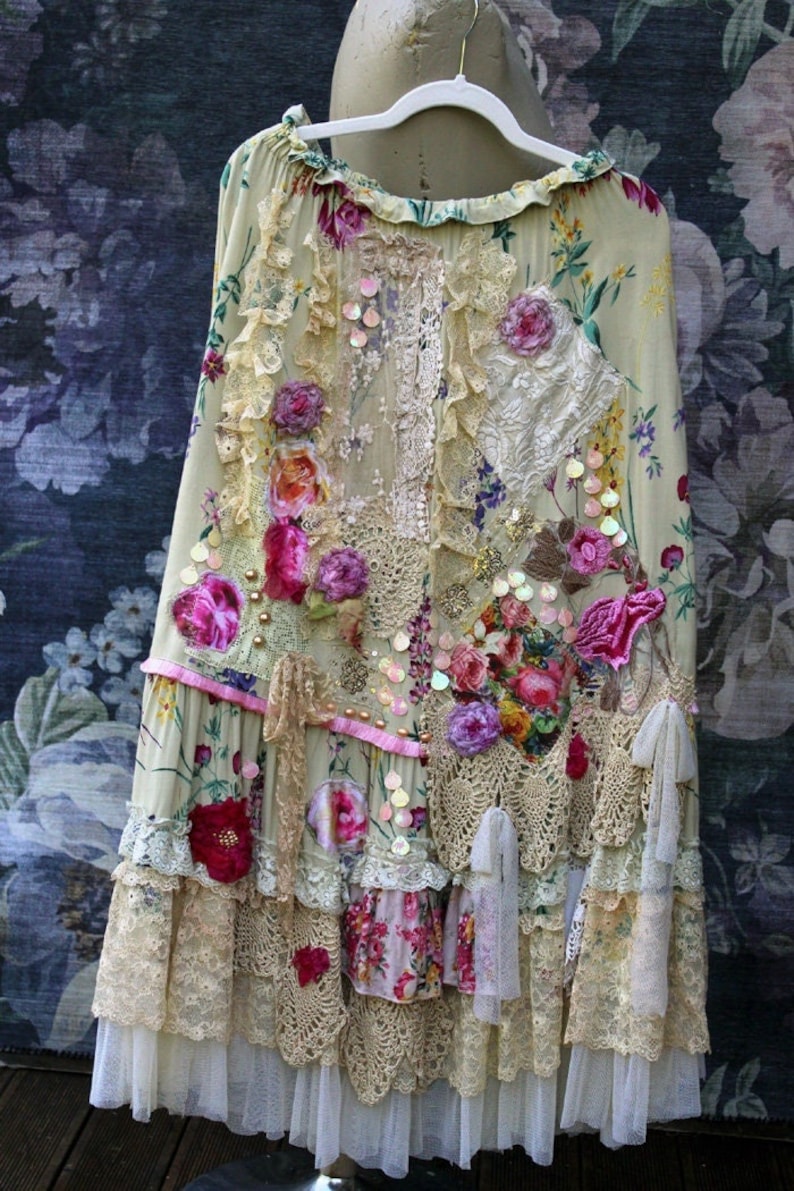 Boho Romantic Skirt summer& Floral Colorful Summer Shades, With Vintage ...