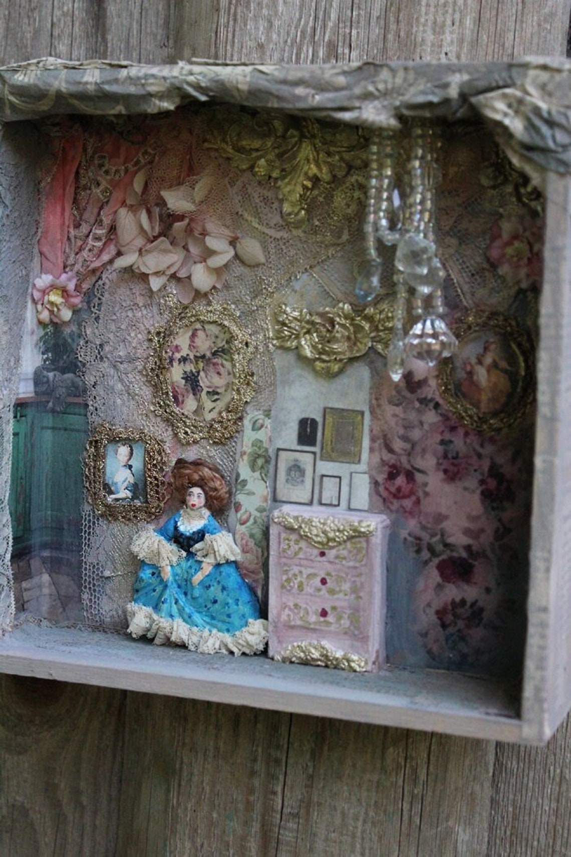 Collage Diorama, Assemblage Art Shadow Box 'little Boudoir" Original ...