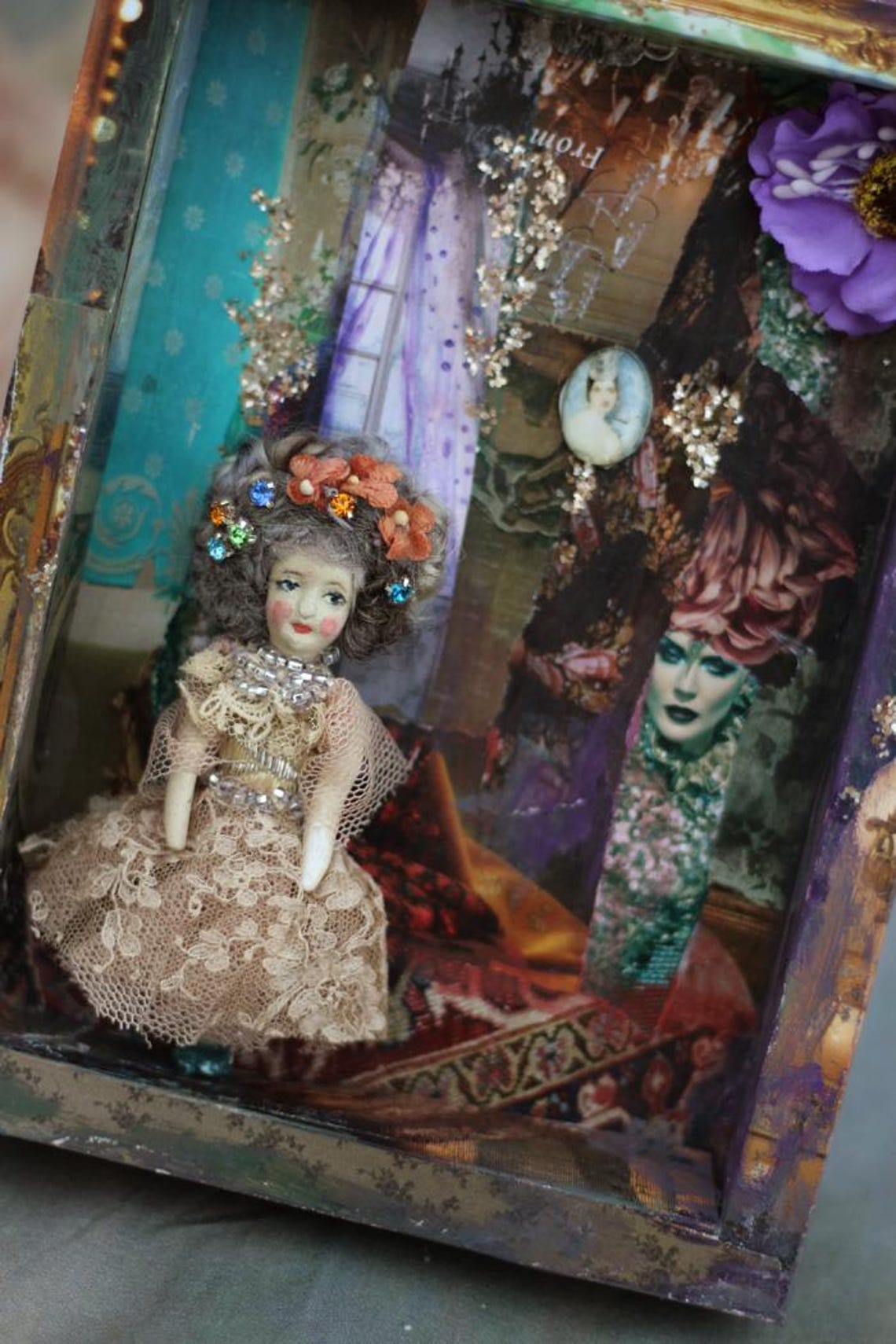 Original Art, Shadow Box Assemblage Collage 'little Boudoir" , 1880 ...